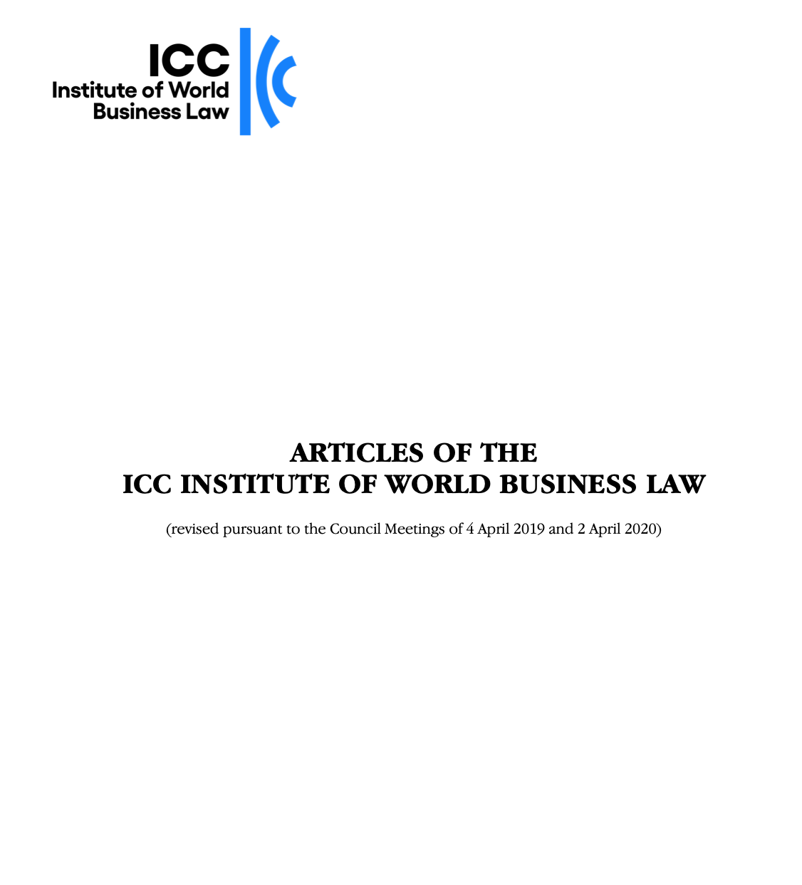 Articles of the ICC Institute of World Business Law - ICC ...