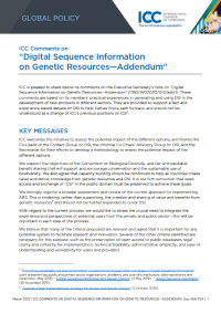 ICC Comments on “Digital Sequence Information on Genetic Resources ...